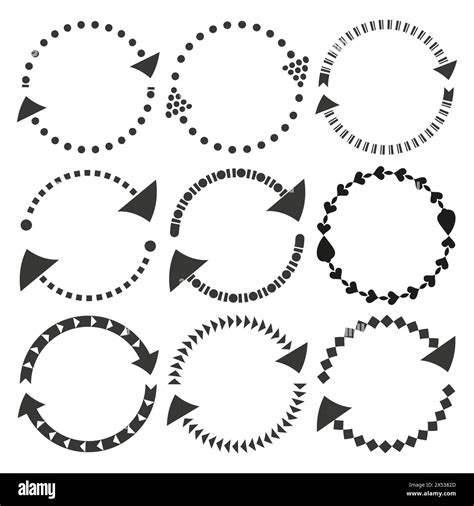 Collection Of Black Circular Arrows Vector Circular Motion Indicators
