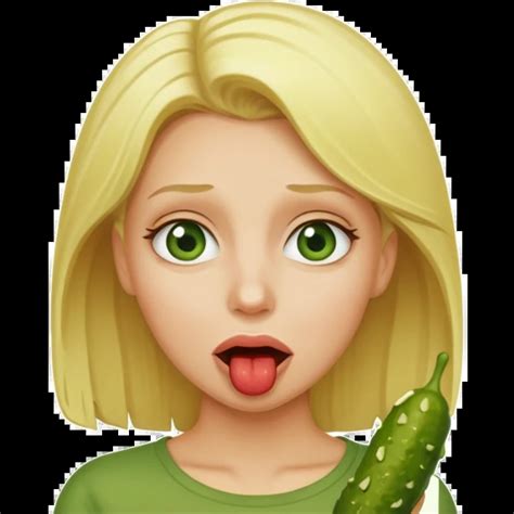 Naked Blonde With A Pickle In Her Mouth Emoji Ai Emoji Generator