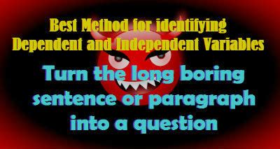 Easiest Way To Identify Dependent And Independent Variables Afidated