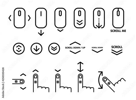 Linear Pictogram Of Scroll Down Scroll Down Up Computer Mouse Icon For Website Web Design