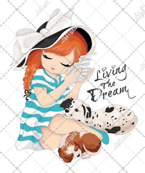 وکتور دختر عروسکی با سگ هایش