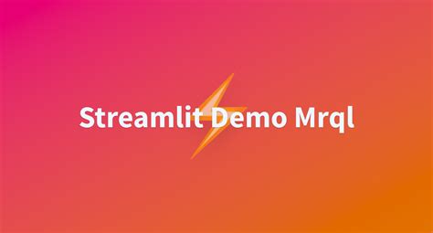Savakholin Streamlit Demo Mrql At Main