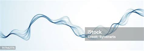 흐르는 입자추상 벡터 배경의 웨이브 라인 부드러운 곡선 모양점 유체 배열 3d 모양 점 혼합 메쉬 미래 기술 편안한 벽지 곡선에 대한 스톡 벡터 아트 및 기타 이미지