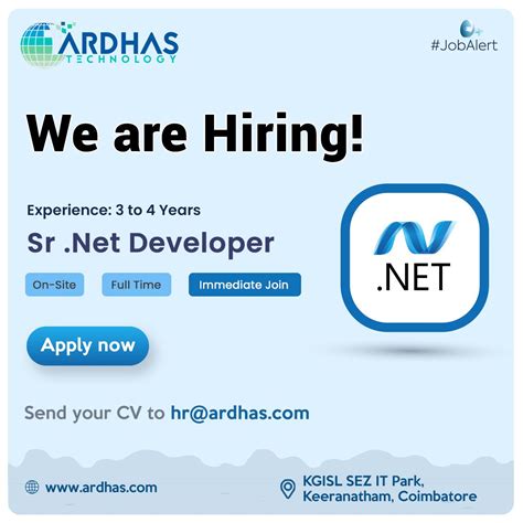 Ardhas Technology On Linkedin Dotnetdeveloper Dotnetjobs Developerjobs Dotnethiring Techjobs