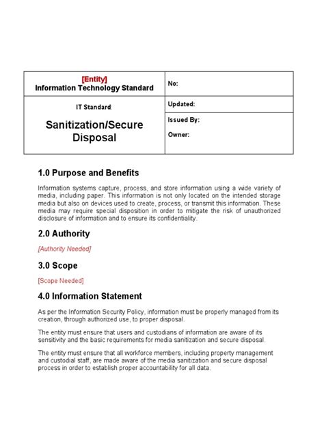 Sanitization Secure Disposal Standard Pdf Information Security Sanitization Classified