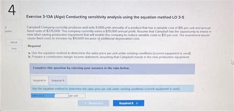 Solved Exercise 3 13a Algo Conducting Sensitivity Analysis