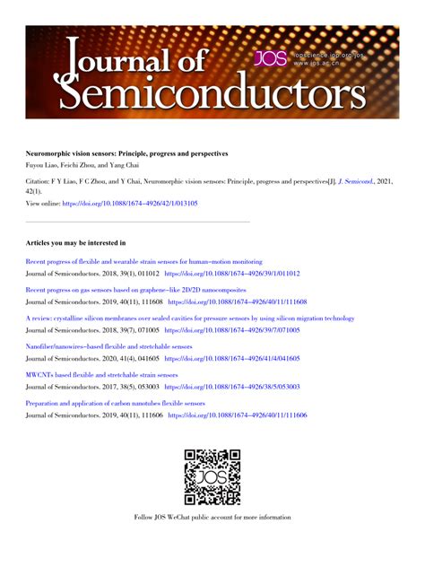 PDF Neuromorphic Vision Sensors Principle Progress And Perspectives