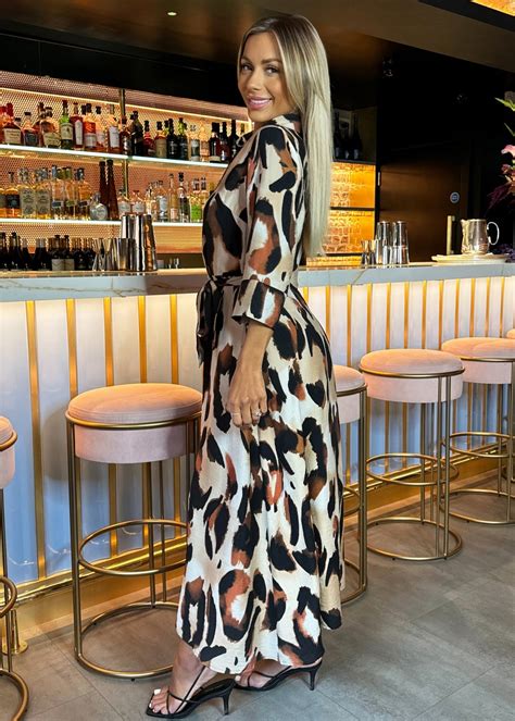 Ax Paris Multi Leopard Print Shirt Midi Dress Matalan
