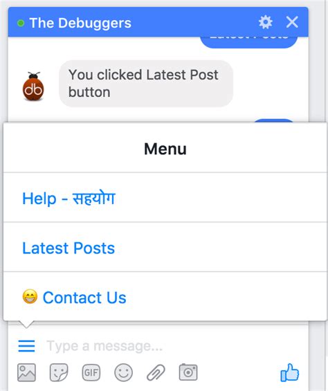 Add Persistent Menu And Buttons To Your Messenger Bot The Debuggers