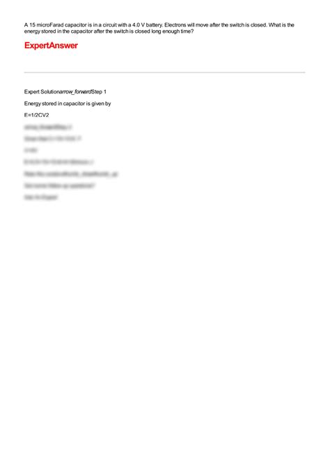 Solution Solution For A 15 Microfarad Capacitor Is In A Circuit With A