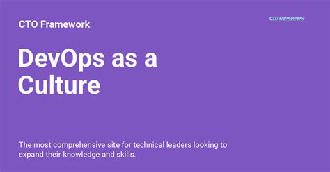 Devops As A Culture Cto Framework