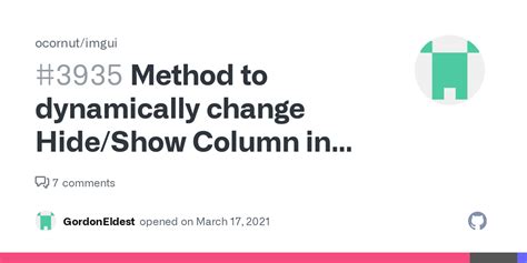 Method To Dynamically Change Hide Show Column In Tables Request And Fix Suggested Issue