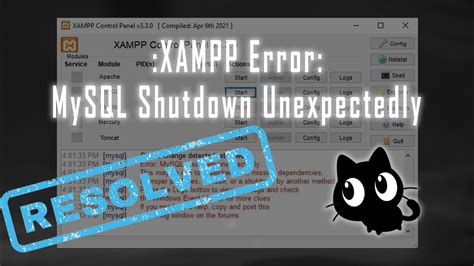 Resolved Xampp Error Mysql Shutdown Unexpectedly Fail To Start Mysql Service In Xampp Youtube