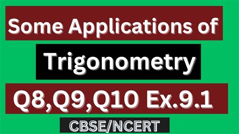 class 10 maths exercise 9 1 q8 q9 q10 chapter 9 some applications