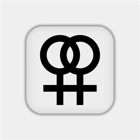 Double Female Symbol Lesbian Relationship Vector Illustration