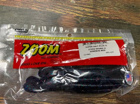 Zoom Speed Worm Junebug Red Lake Fork Resort