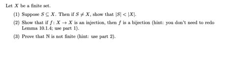 Solved Let X Be A Finite Set Suppose S CX Then If S Chegg Com