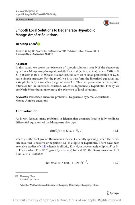 Smooth Local Solutions To Degenerate Hyperbolic Monge Ampère Equations Request Pdf