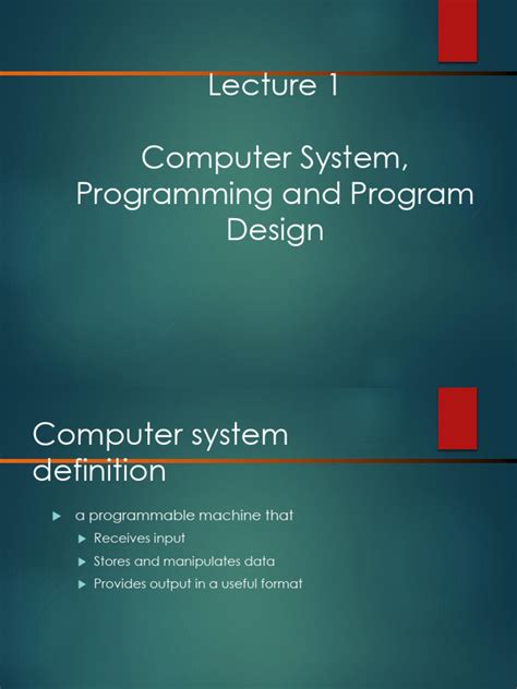 Lec 1 Overview Of Computer Systems Pdf Computer Program Programming