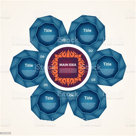 벡터 원 Infographic입니다 다이어그램 그래프 프레 젠 테이 션 및 차트에 대 한 템플릿 6 순환 옵션 부품 단계 또는 프로세스와 비즈니스 개념 추상적인 배경입니다