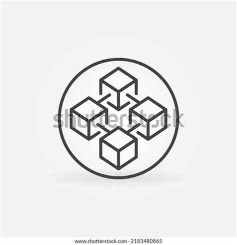 Circle Blockchain Technology Linear Vector Concept Stock Vector