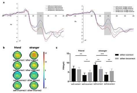 A Grand Average Erp Waveforms From The Fz Electrode Site The Gray