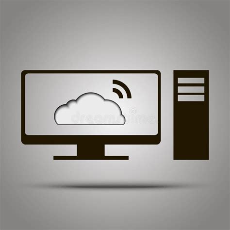 Cloud Computing Desktop Icon Stock Vector Illustration Of Downloading Icon 53570903