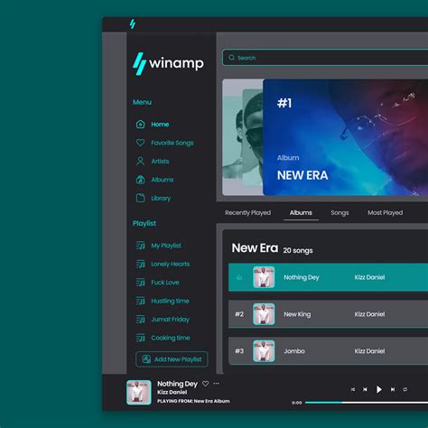 Redesign Of Winamp User Interface Design On Behance