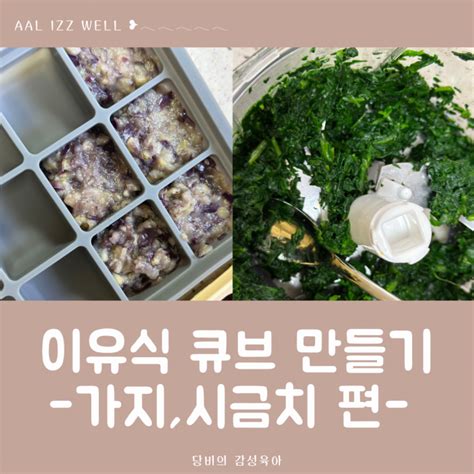중기 후기 이유식 큐브 시금치 큐브 가지 큐브 만들기 네이버 블로그