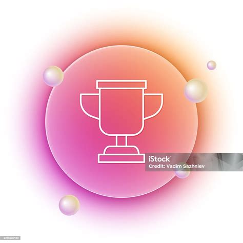 흰색 배경에 고립된 흰색 수상 컵 아이콘입니다 우승 트로피 기호 챔피언십 또는 대회 트로피 스포츠 업적 표시입니다 주황색과 분홍색 그라데이션 원 배경입니다 벡터 1위에 대한