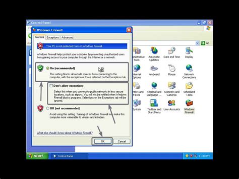 How To Turn On And Configure The Windows Firewall On Windows Xp