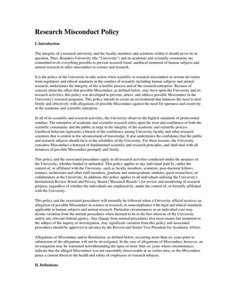 Research Misconduct Policy