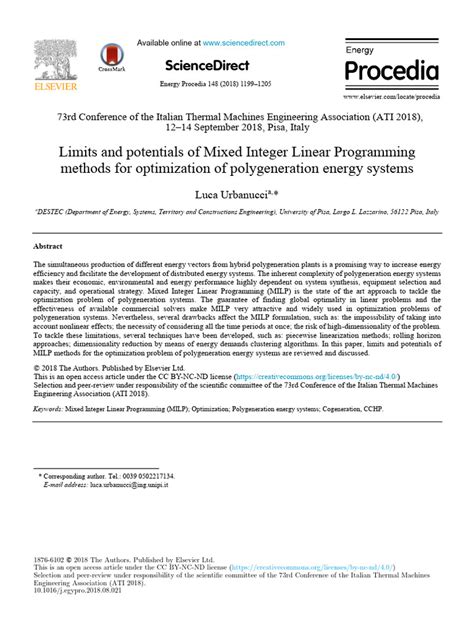 Milp Advantage Pdf Linear Programming Cogeneration