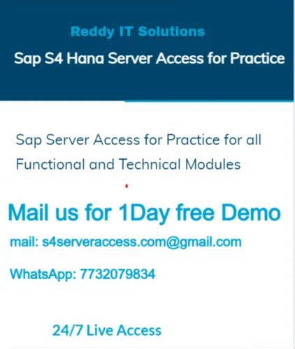 sap s4 hana server access for practice at ₹ 1000 month in hyderabad