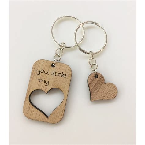 Couple Keychains Couple Key Chain You Stole My Heart Love Etsy