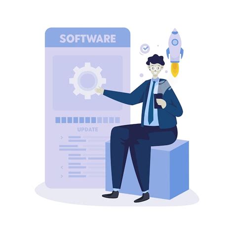 Premium Vector Software Developer Update System Flat Illustration