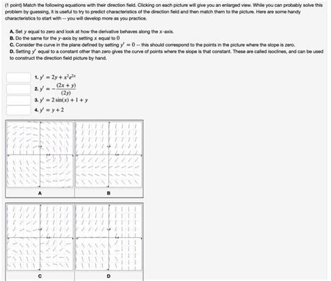 Solved Point Match The Following Equations With Their Chegg Com
