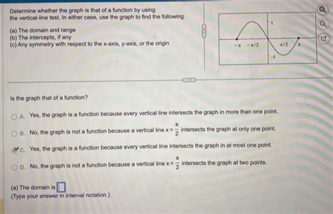 Solved Determine Whether The Graph Is That Of A Function By Using The Vertical Line Test In