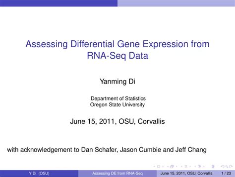 Ppt Assessing Differential Gene Expression From Rna Seq Data Yanming Di Powerpoint