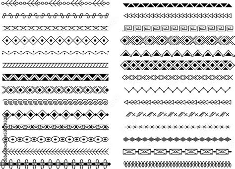 Single Geometric Line Borders Tribal Border And Divider Handmade