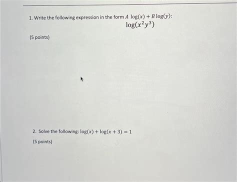 Solved 1 Write The Following Expression In The Form