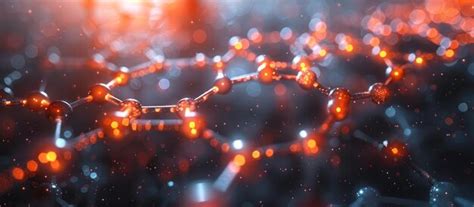 Abstract Molecular Structure With Glowing Lights Premium Ai Generated Image