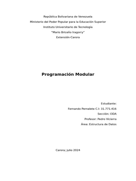 Informe Programación Modular Pdf