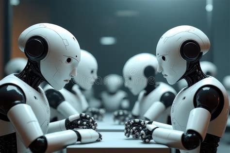 Ai Emotion Analysis In Robotic Interactions Stock Illustration