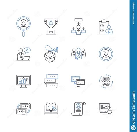 Firm Structure Linear Icons Set Hierarchy Organization Chain
