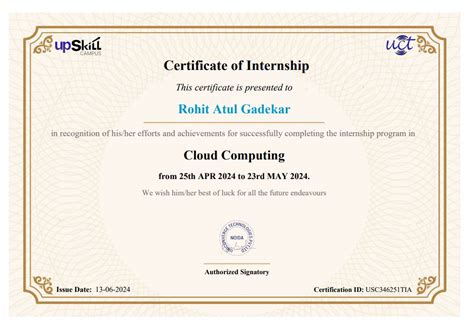 rohit gadekar on linkedin cloudcomputing internship