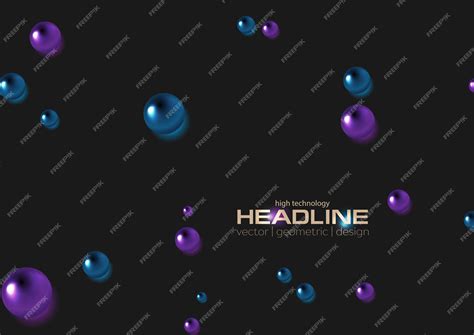 Premium Vector Abstract Modern Graphic Design With Glossy Dark Violet And Blue Beads Geometric