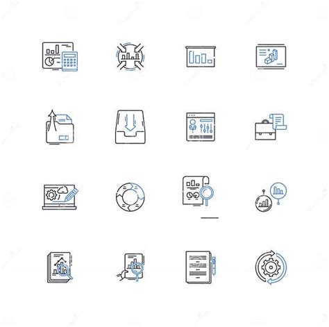 Knowledgebase System Line Icons Collection Repository Information Database Management