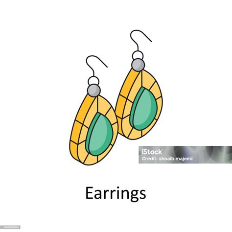 귀걸이 벡터 아이소메트릭 채워진 윤곽선 디지털 또는 인쇄 프로젝트를 위한 아이콘입니다 0명에 대한 스톡 벡터 아트 및 기타 이미지 0명 가정의 방 개인 장식품