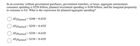 Solved In An Economy Without Government Purchases